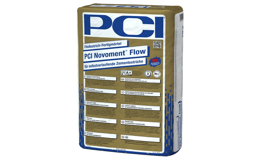Ready-mixed fast-acting flowable screed mortar PCI Novoment Flow ...